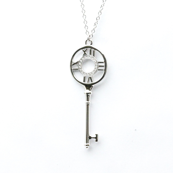 Tiffany & Co. | Jewelry | Tiffany Atlas Key Necklace White Gold 8k ...